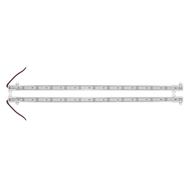 2x 50CM 12V 36 LED 5630 SMD Hard Strip Light Aluminum Shell With End ...