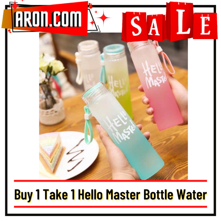 A- Buy 1 Take 1 Hello Master Bottle Water Drinking Glass Water bottles ...