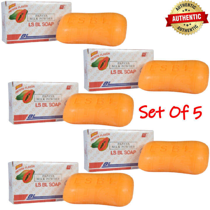 LS BL Soap Soaps 115g 115 grams each Papaya Milk Powder Set of 5 Pcs ...
