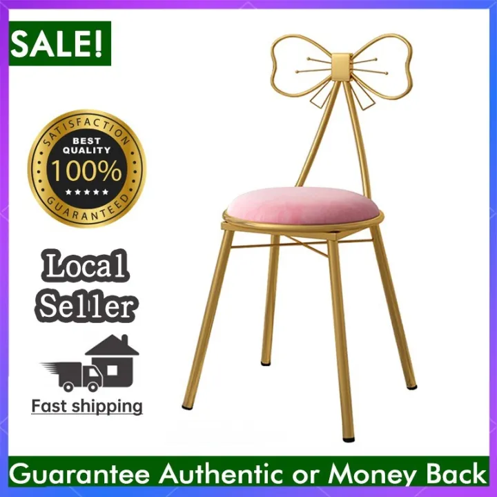 wanghai Pink Makeup Vanity Chairs for Bedroom Cute Butterfly Stool ...