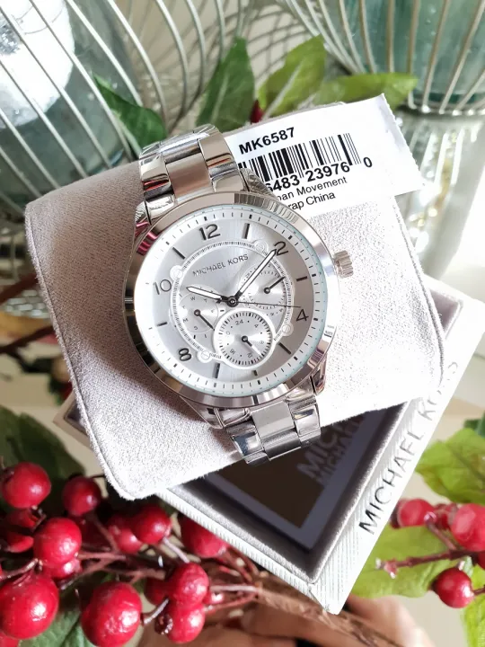 Michael Kors Women's 38 mm Runway Silver-Tone MK6587 With 1 Year ...