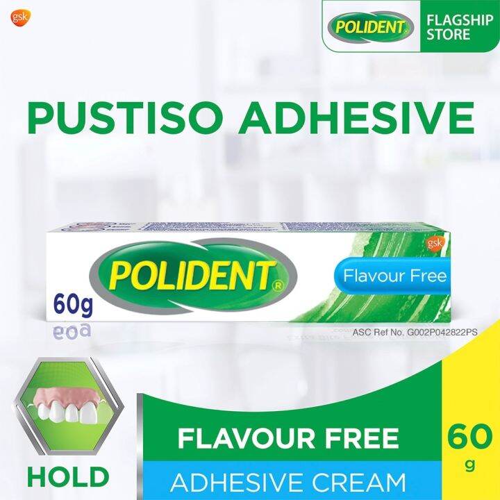 Polident Flavour Free Denture (Pustiso) Glue Adhesive Cream 60g | Lazada PH