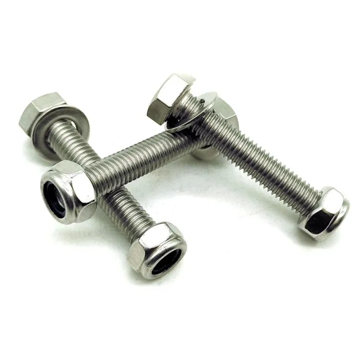 S304 Stainless Steel External Hexagon Screw Nut Set Locking Self