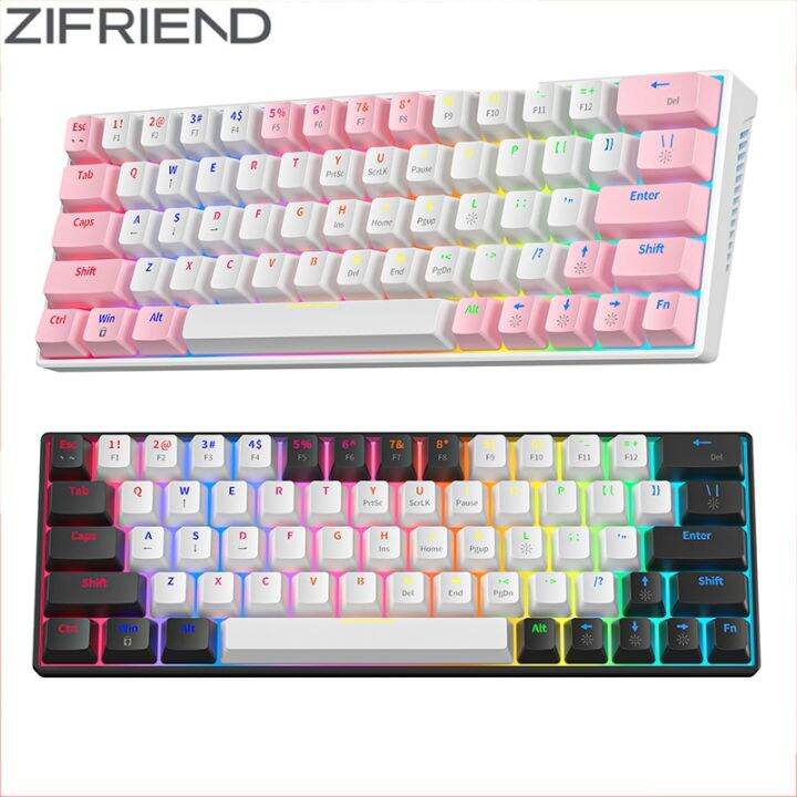【COD】 ZIFRIEND 63 Keys Mechanical Keyboard Gaming Wired ZA646 | Lazada PH