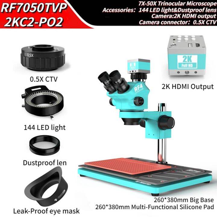 RF4 7-50X 100X 7050 Industrial Optical Lab Zoom Trinocular Stereo ...