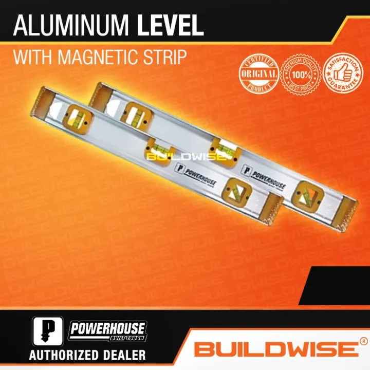 Powerhouse Aluminum Level with Magnetic Strip 18'' / 24'' / 36'' / 48 ...