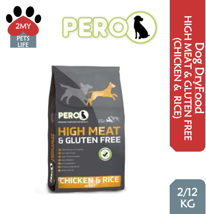 PERO HIGH MEAT & GLUTEN FREE CHICKEN & RICE DOG DRY FOOD | Lazada