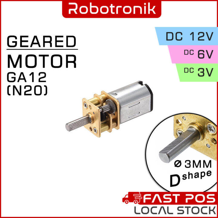 DC Geared Motor GA12 (N20) Tiny 6V Gear & Bracket | Lazada