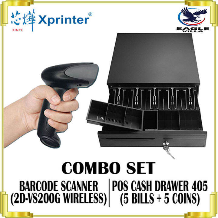 Eagle Villa XP-9701G 2D Wireless Barcode Scanner + XP-405 Heavy Duty ...