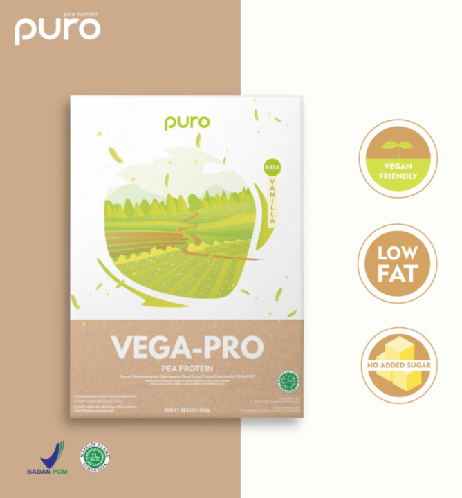 PURO VEGA-PRO Pea Protein Isolate susu protein 1.2kg | Lazada Indonesia