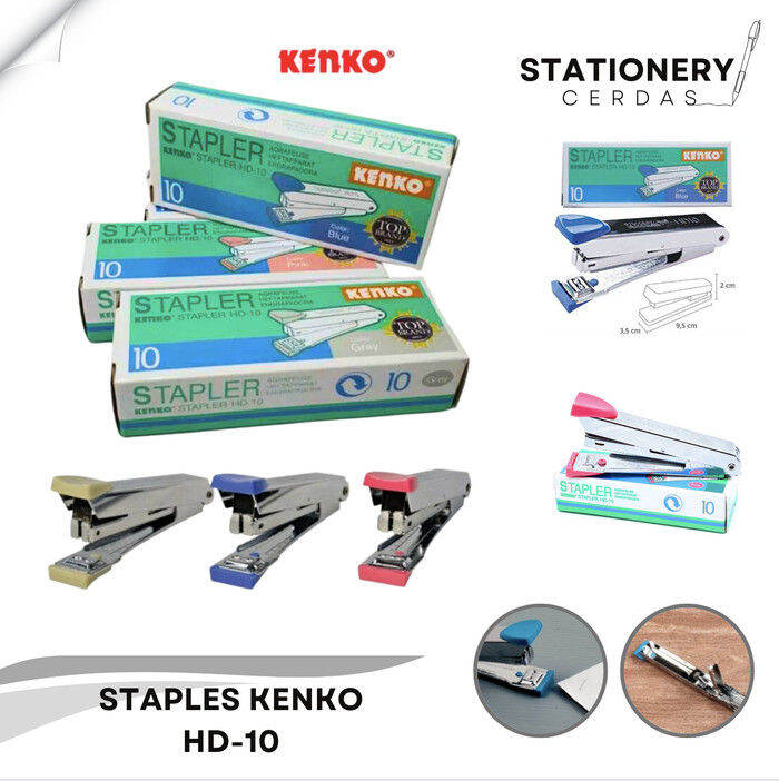 Stapler KENKO Staples Penjepit Kertas HD-10 Satuan Warna | Lazada Indonesia