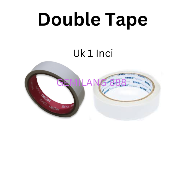double tape 1 inci/double tape putih | Lazada Indonesia