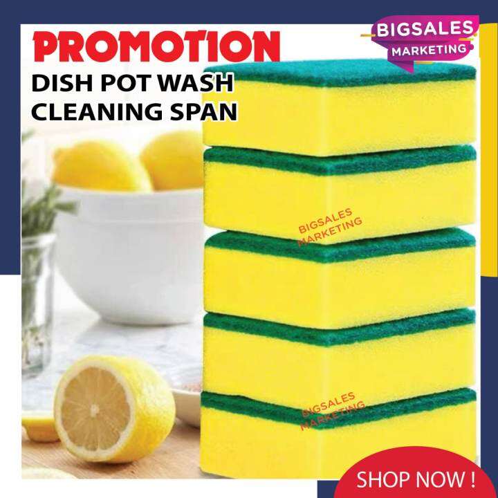 BIGSALES High Quality Dish Wash Scouring Sponge Pad Scrub Cleaning ...