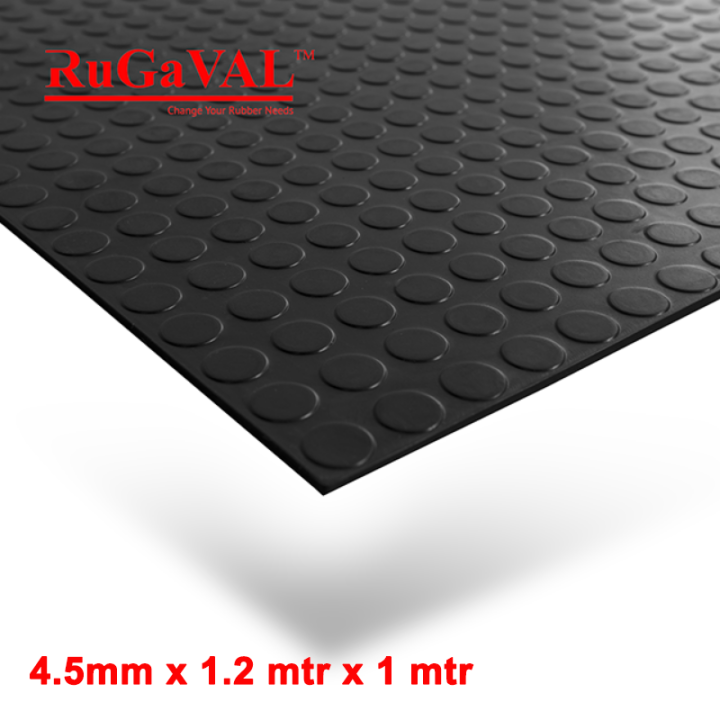 Round Stud Rubber Mat,(Size:4.5mm(Thk)x1.2mtr(Width)x1mtr(Length ...
