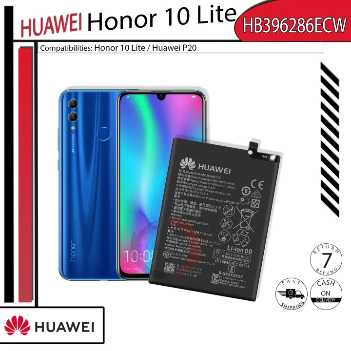 Huawei Honor 10 Lite Battery Model: HB396286ECW (3400mAh) Original ...
