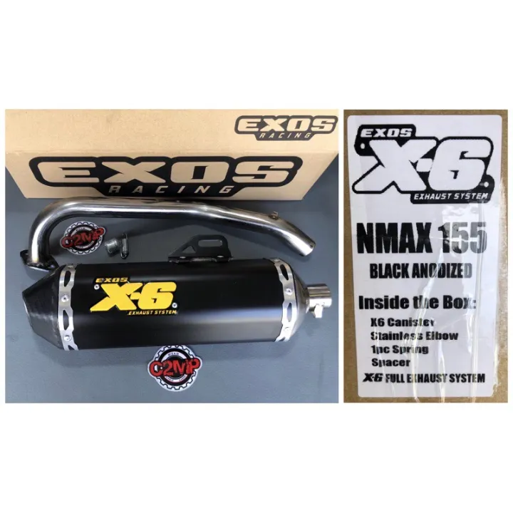YOO- EXOS X6 Pipe Full Silent Type Nmax v1 Aerox v1 Mio Click Beat ...