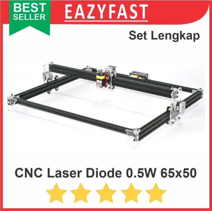 Mesin CNC Laser Engraver Engraving Cutting Ukir Kayu Kulit 500mw 65x50 ...