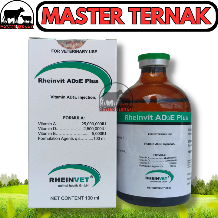RHEINVIT AD3E PLUS 100ml - Vitamin ADE 100ml - Vitamin Obat Ternak Memperbaiki Kondisi ...