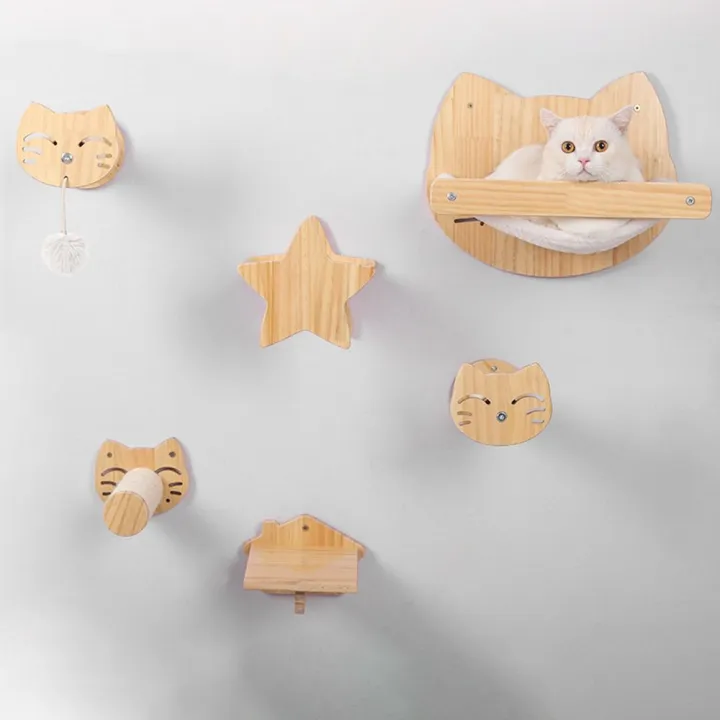 YEKPND Natural 1 pcs Wall Hammock Wall Mounted Springboard Cat House ...