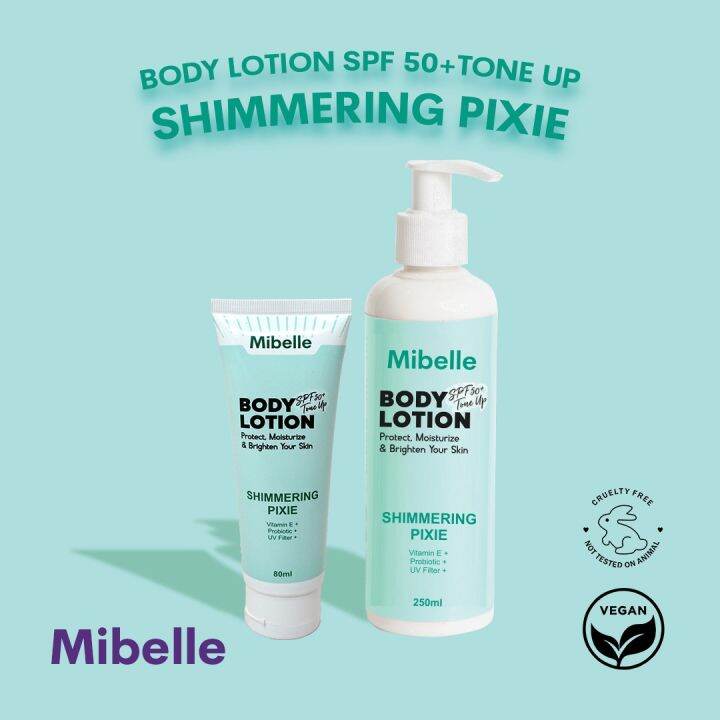 Mibelle Body Lotion SPF 50+ Tone Up Shimmering Pixie | Lazada Indonesia