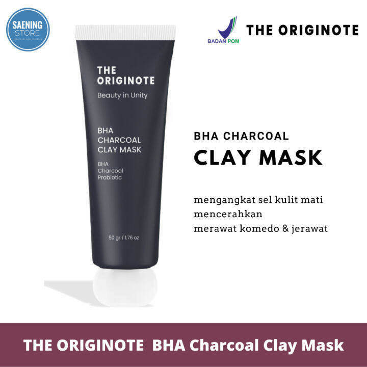 The Originote BHA Charcoal Clay Mask - Masker Wajah Mud Mask Eksfoliasi ...