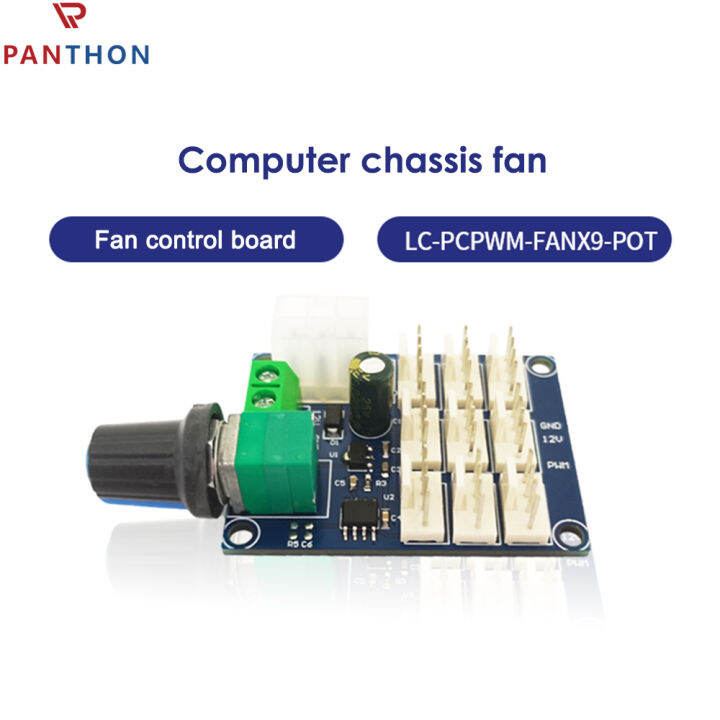 【💕Ready Stock🎉】PANTHON 12V 9-Channel PWM Fan Control PC Case Fan Multi ...