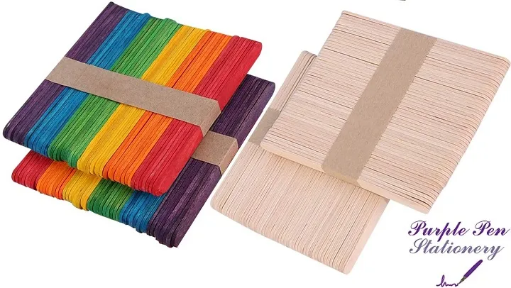 Popsicle Sticks Assorted Colors 50Pieces and Plain 50Pieces (Mini and ...