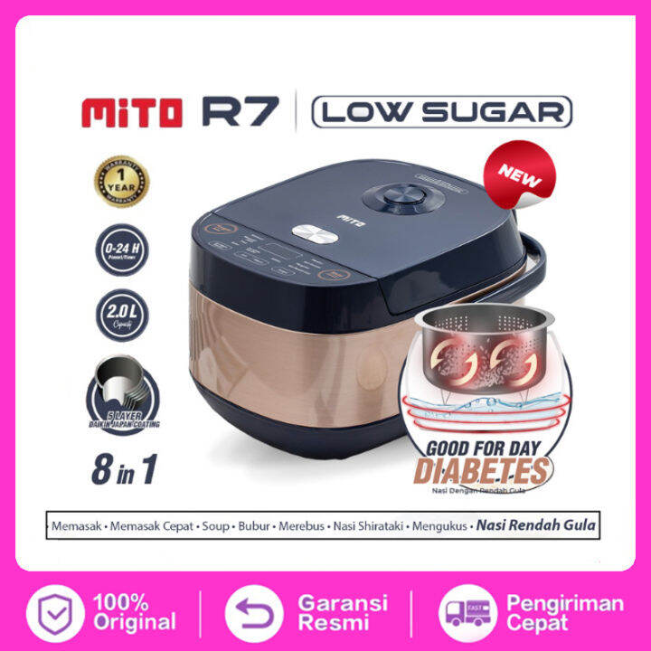 Rice cooker Mito LOW Carbo R7 Glow 8 in 1 Rice Cooker 2 liter | Lazada ...