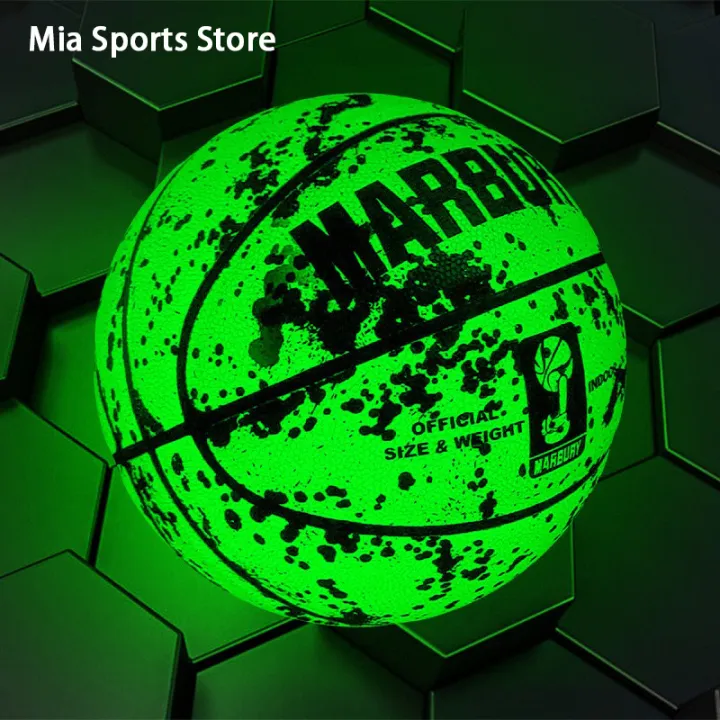 Green Holographic Basketball Ball Glow Luminous Reflective Basketball ...