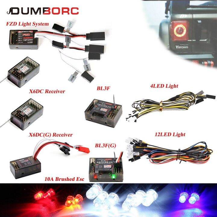 Dumborc x6dcg Gyro Receiver 12LED hệ thống ánh sáng 10A chải ESC điều ...