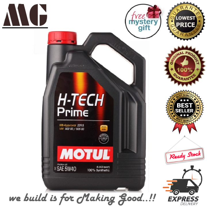 MOTUL H-TECH PRIME 5W40 FULLY SYNTHETIC GASOLINE AND DIESEL ENGINE OIL ...