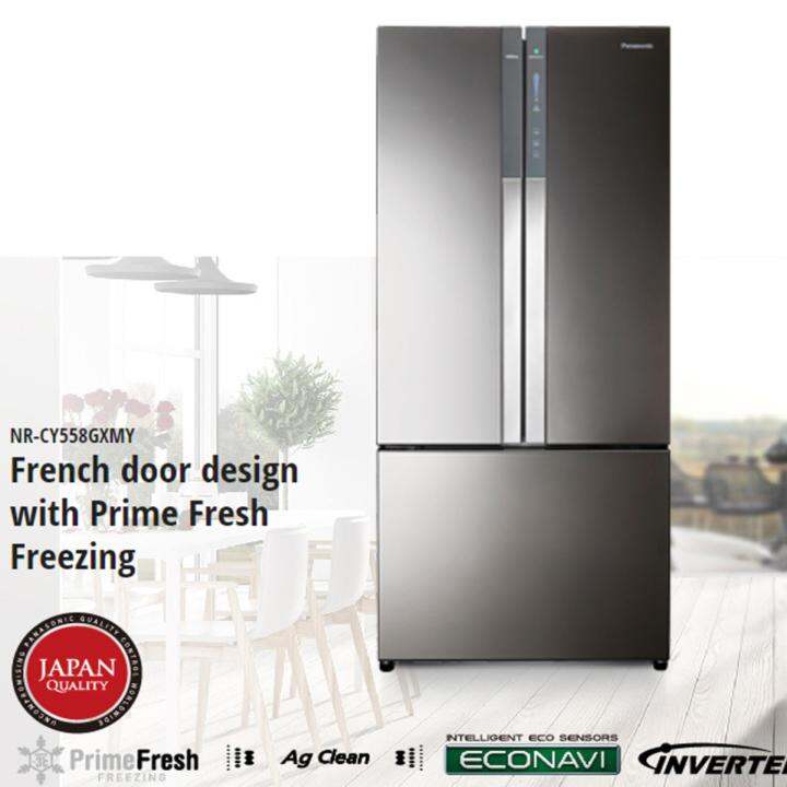 Panasonic 547L Black Glass Finish French Door Fridge at Aiden Ligar blog