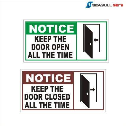 Door Signage Sticker / Sticker Pintu / 门贴纸 / Door Open Close Notice ...
