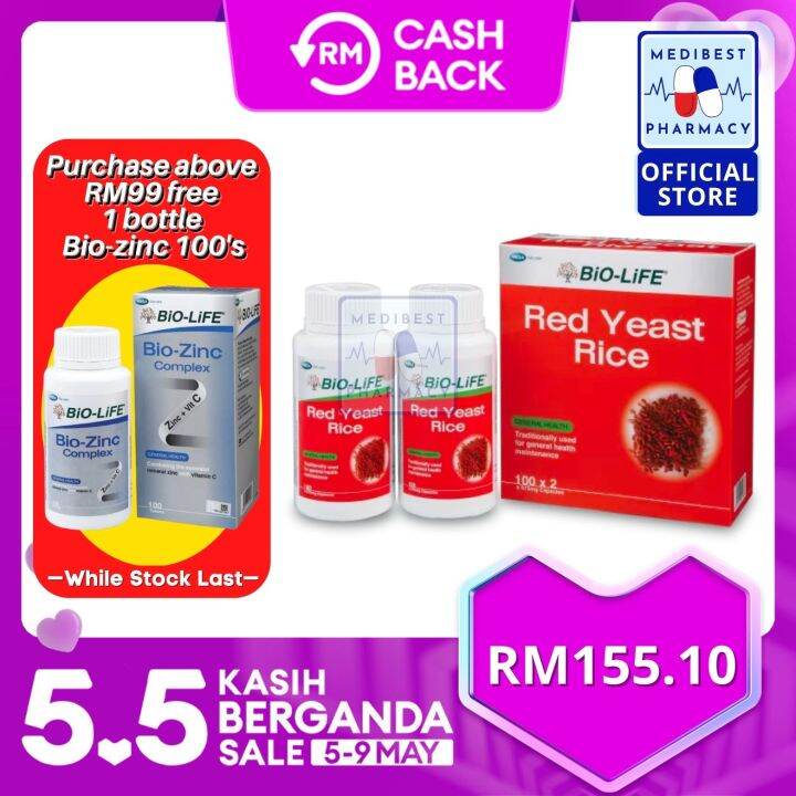 Bio-Life Red Yeast Rice Biolife (2x100's) | Lazada