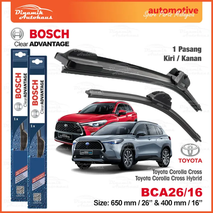 Toyota Corolla Cross & Cross Hybrid Car Front Windshield Soft Wiper Size 26 Inch & 16 Inch (1 ...