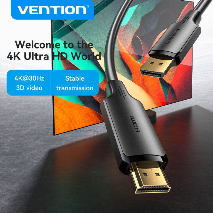 Vention DisplayPort Male to HDMI-A Male HD Cable 4K 30Hz for PC Laptop Monitor Projector | Lazada