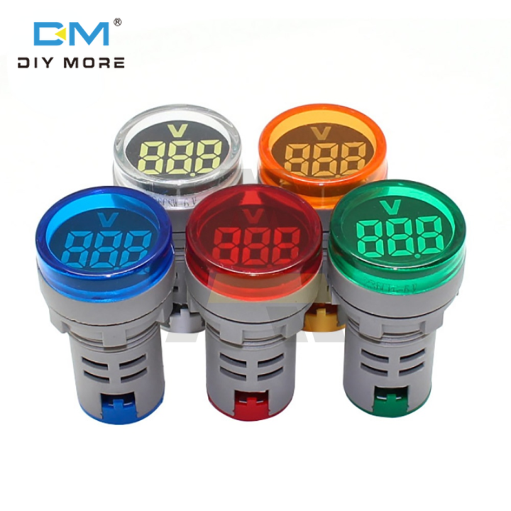 diymore Digital Voltmeter 22mm Round DC6-100V Volt Voltage Tester Mini ...