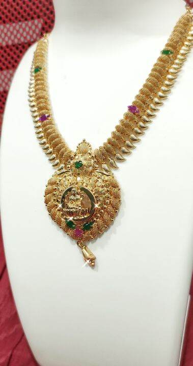 Ready Stock Fashion Traditional Indian long Chain Mala Gold Plated (1 ...