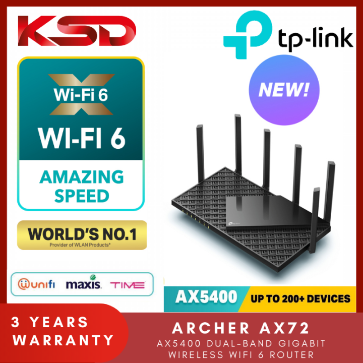 TP-Link Archer AX73/AX72 AX5400 Dual-Band Gigabit Wi-Fi 6 Router with ...