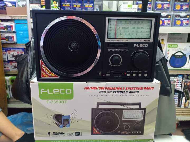 Fleco F7350BT Pemutar Radio Penangkap Sinyal Kuat FM MW SW 3 Spektrum ...