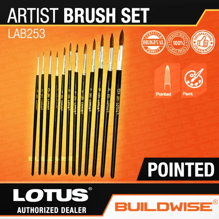 Lotus Artist Brush Set (Pointed) LAB253 「BUILDWISE®」 | Lazada PH