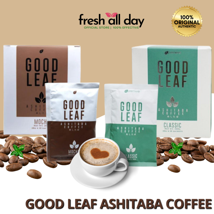 AUTHENTIC Good Leaf Ashitaba Coffee MOCHA And CLASSIC 1box / 10 Sachet ...
