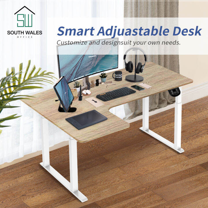 L Shape Standing Desk/Height Adjustable Desk/Electric Desk/Standing ...