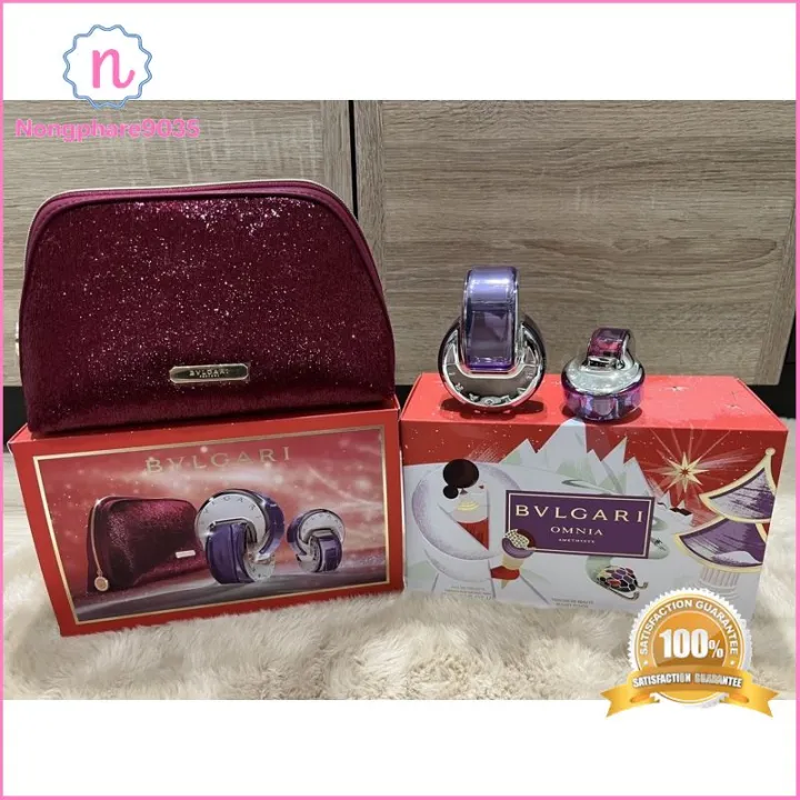 ของกำลังฮิต 🌸BVLGARI Omnia Amethyste EDT Miniature Set 65ml+15ml+กระเป๋า🌸ป้ายคิง แท้💯 จาก King ...