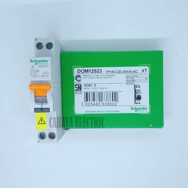 ELCB RCBO SLIM DOMAE SCHNEIDER 1P 6A 10A 16A 20A | Lazada Indonesia