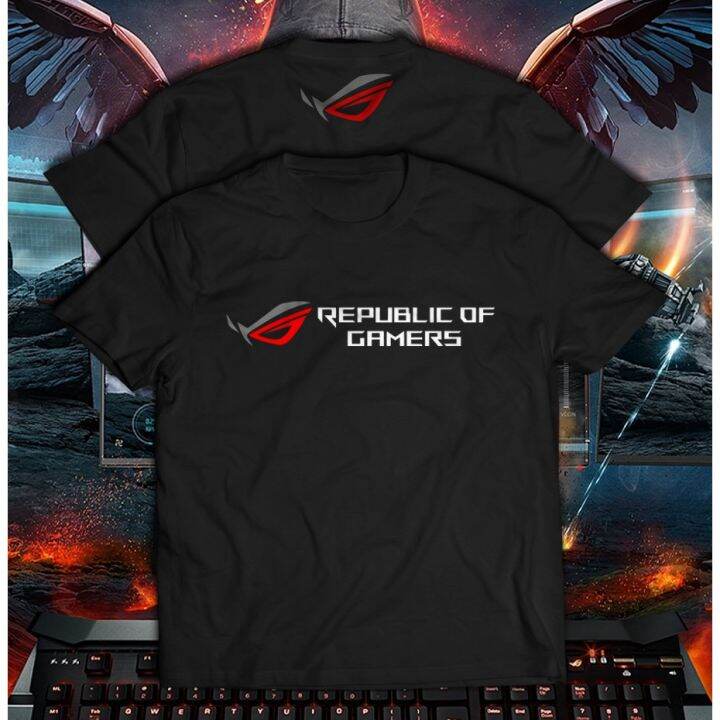 ASUS ROG REPUBLIC OF GAMERS T SHIRT - GAMERS SHIRT DESIGN QUALITY ...