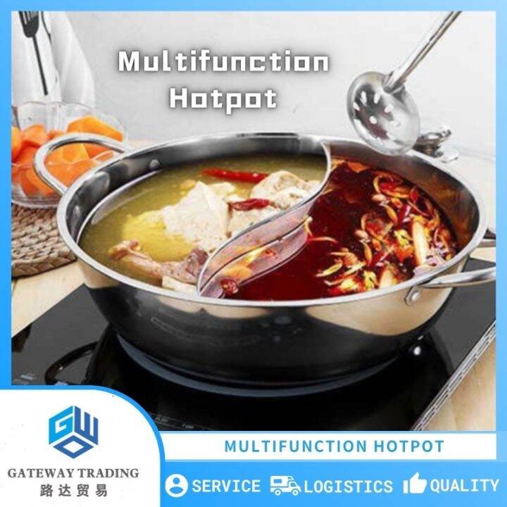 Multifunction Duplex hot Pot Dual Sided Stainless Steel Hot Pot Chafing ...
