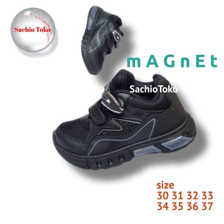 sepatu anak hitam magnet pro att | Lazada Indonesia
