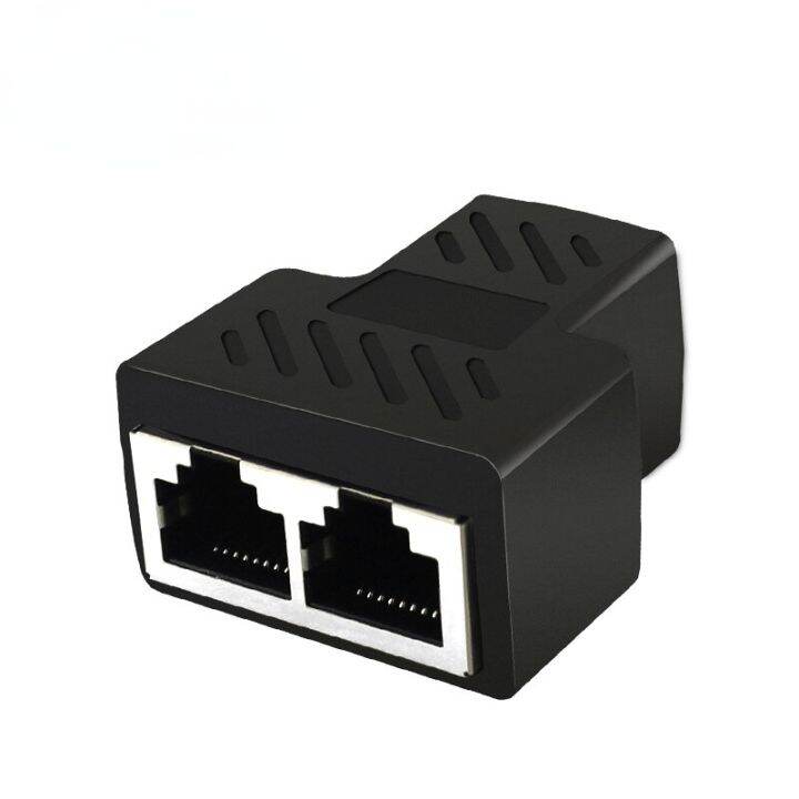 2pcs RJ45 Splitter 1 To 2 Dual Female Port Adapter CAT 5/CAT 6 LAN ...