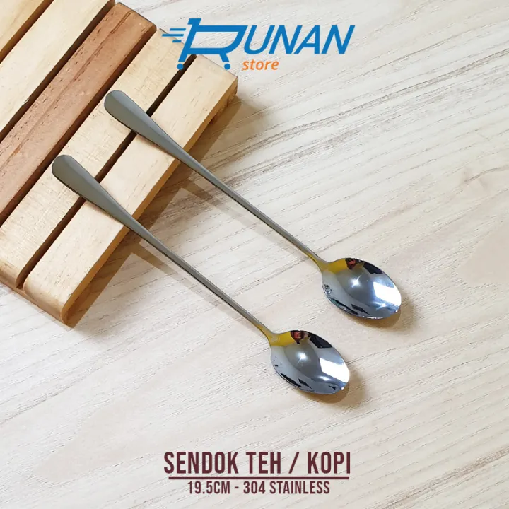 Sendok Teh Panjang Stainless - Coffee Tea Spoon Dessert Cafe Silver ...